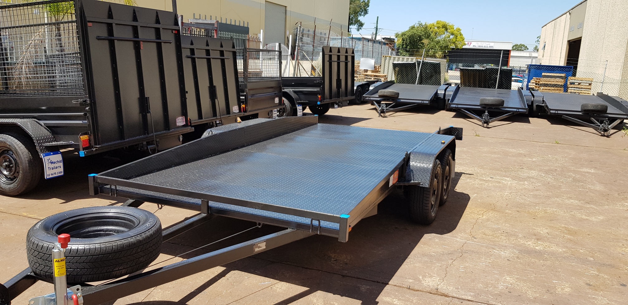 14x6.6ft Car Trailer extra heavy duty with sides - Mechid Trailers