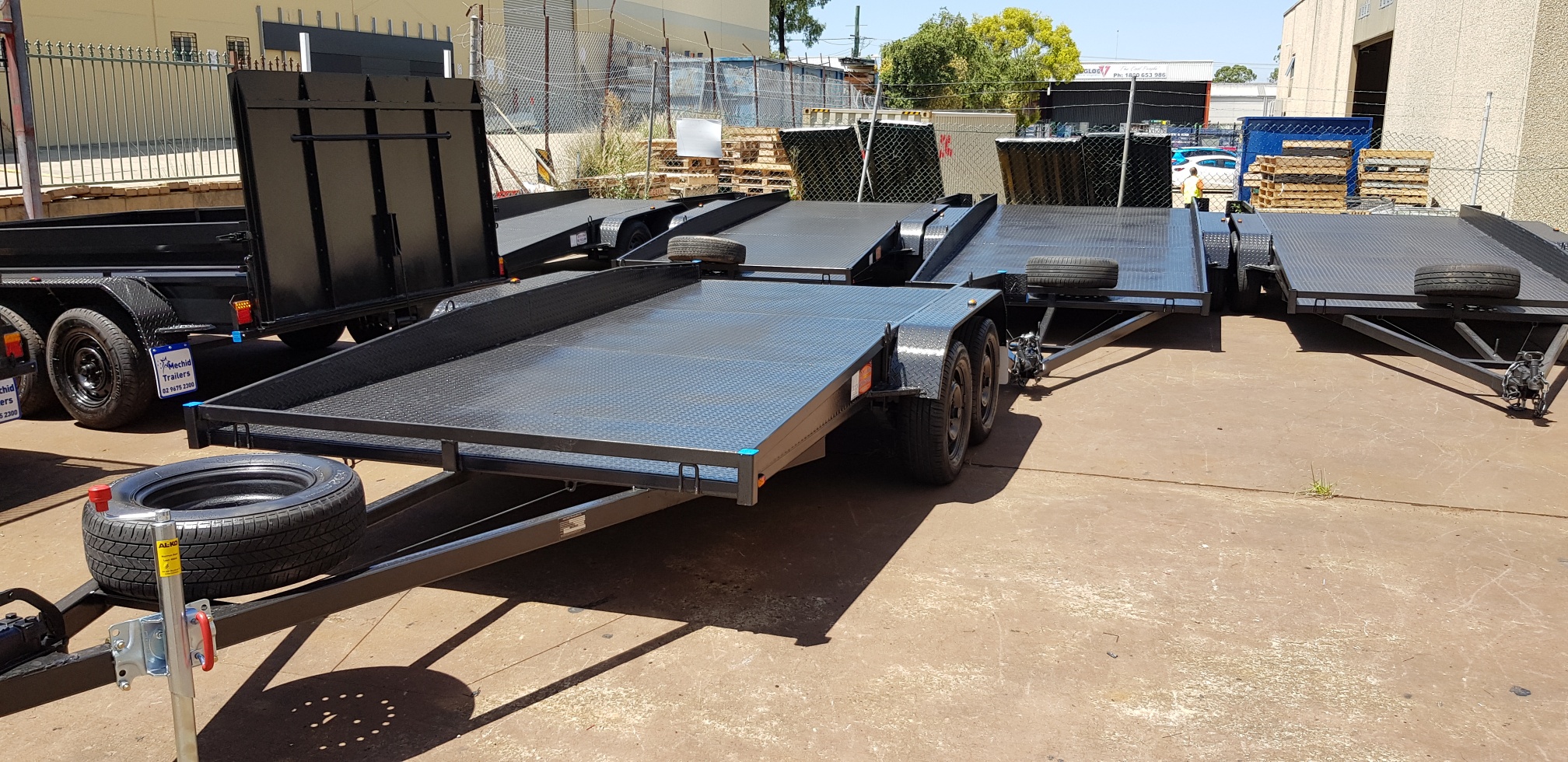 14x6.6ft Car Trailer extra heavy duty with sides - Mechid Trailers